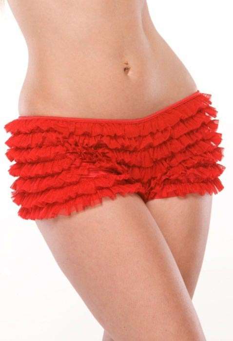 Frilly Lace Ruffle Knickers in Pink, White, Black or Red