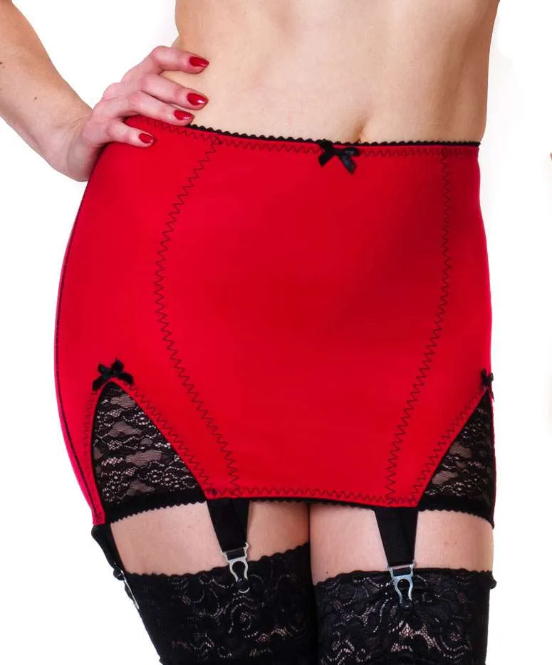 Roll On Vintage Style Girdle With 6 Straps In Pink Red Beige Or Black